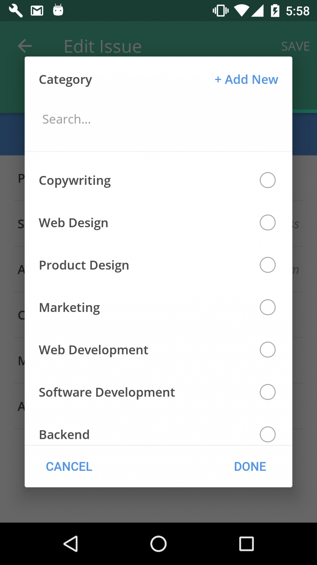 Add/edit projects on Backlog for Android | Nulab