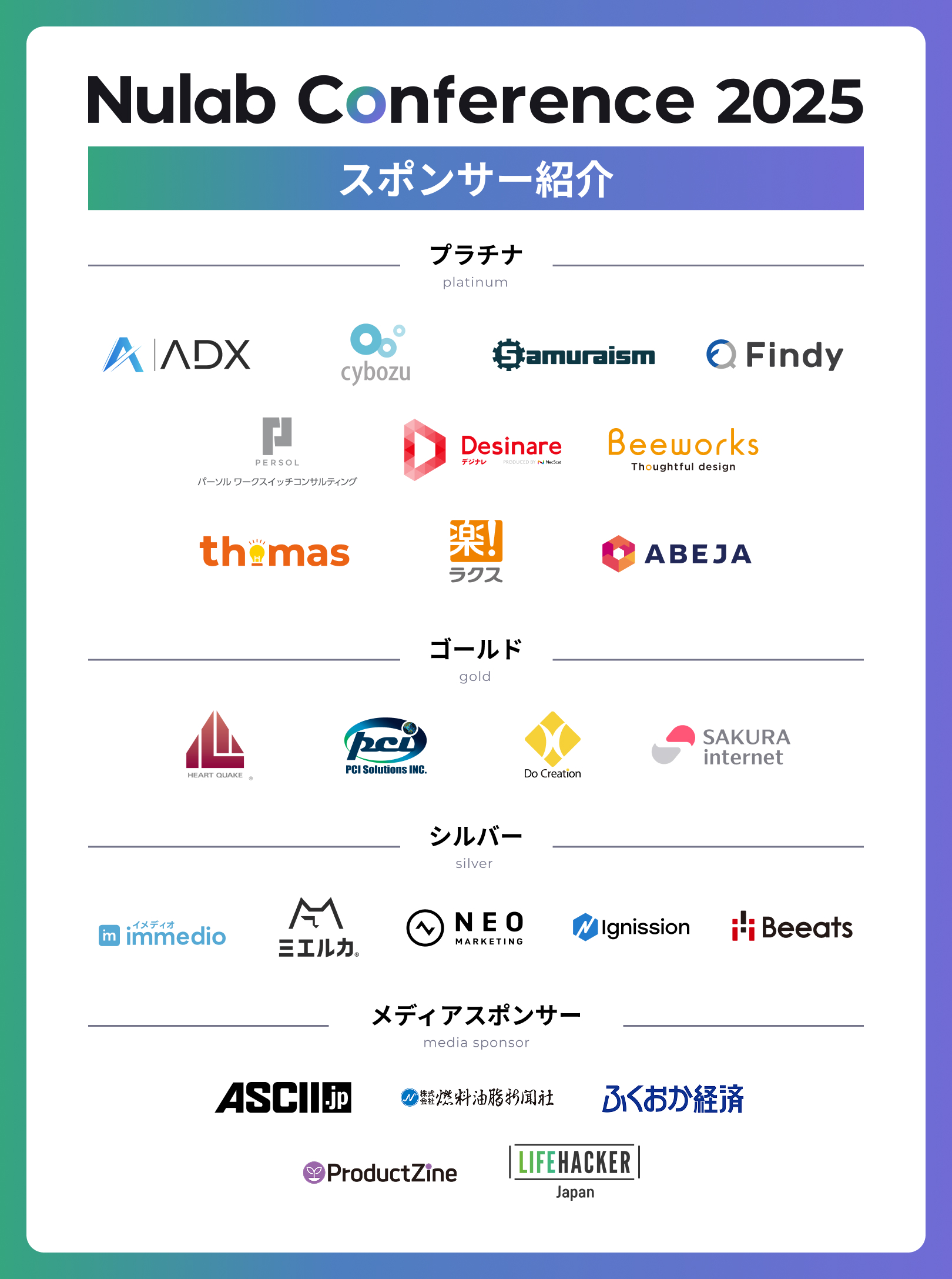 10月17日開催「Nulab Conference 2025」全セッションおよび登壇者が決定 | プレスリリース | 株式会社ヌーラボ(Nulab inc.)